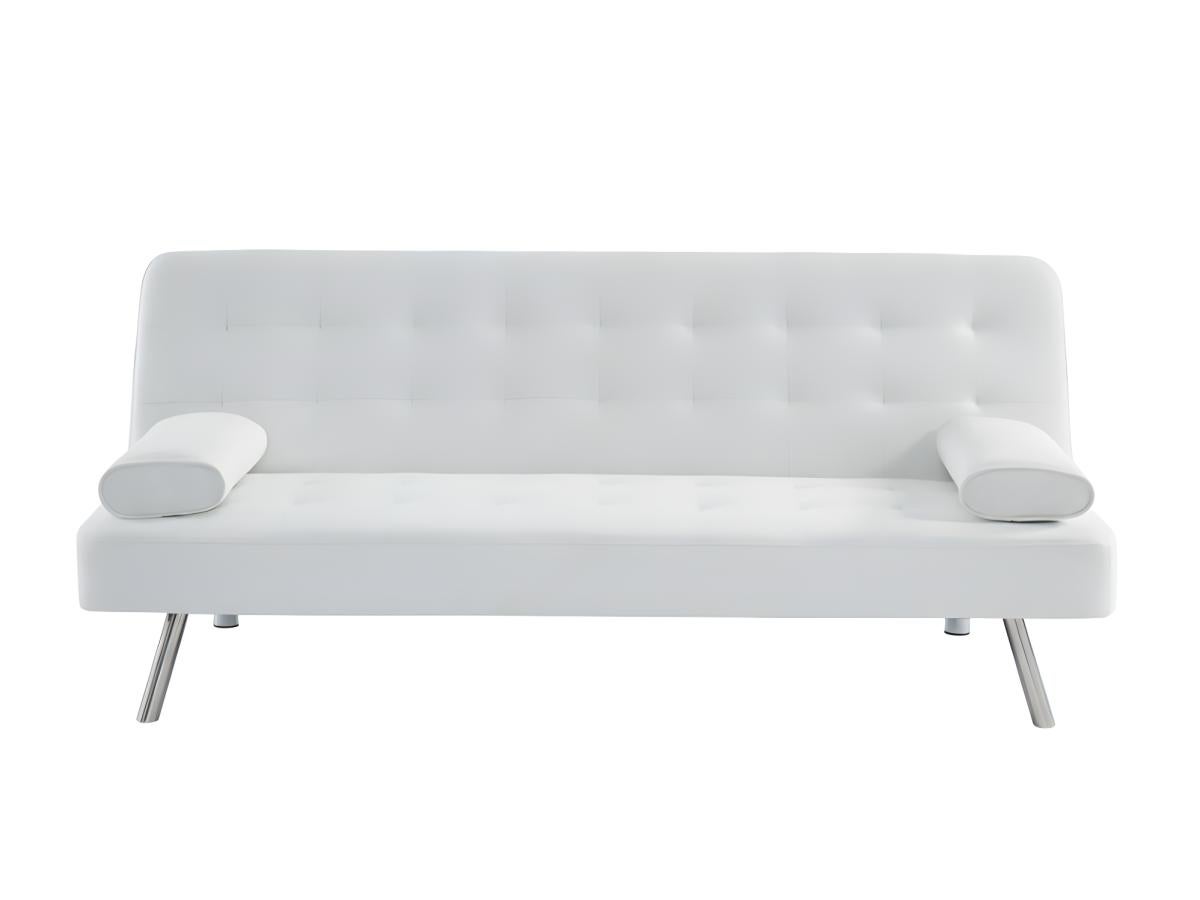 Sofá cama clic-clac MICHELLE II de piel sintética - Blanco | Leroy Merlin