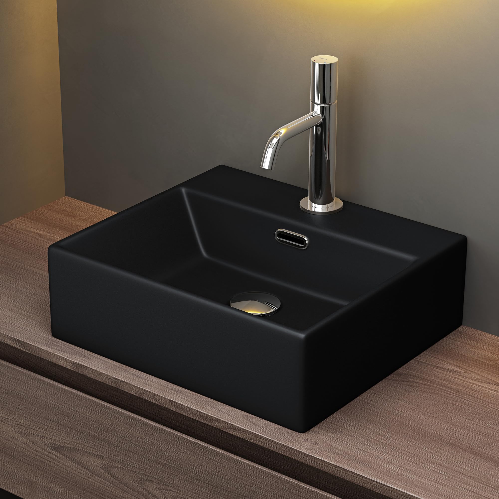Mai & Mai Vasque à Poser 41x36x13cm Lavabo en Céramique Noir Mat ...