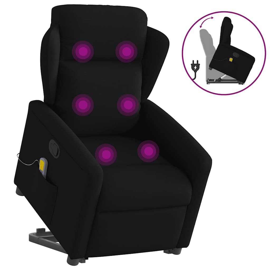 Maison Exclusive - Fauteuil de massage inclinable Noir Tissu | Leroy Merlin
