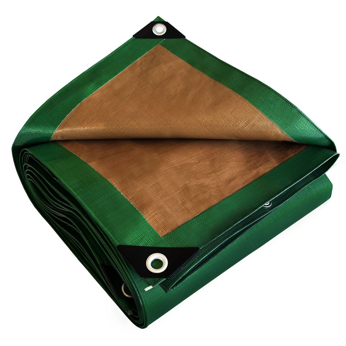 Bâche de Chantier 4x5 m - TECPLAST - HQ250CH - Verte et Marron - Haute ...