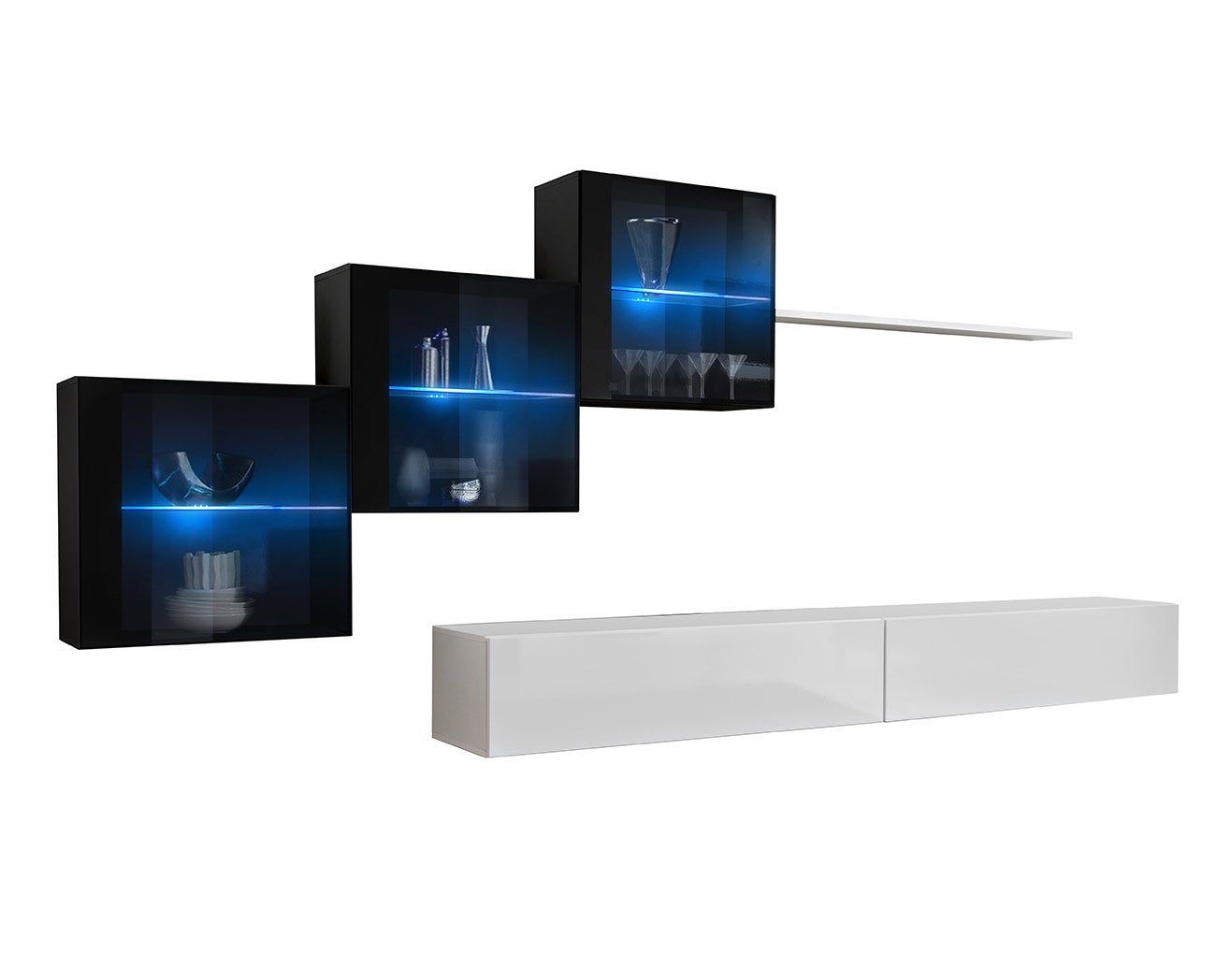 Ensemble de Meubles TV | Mur de Rangement | Meuble salon | Suspendu ...