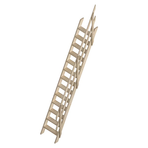 Escalier bois 13 marches - Hauteur à franchir 2.75m - Rampe à droite ...