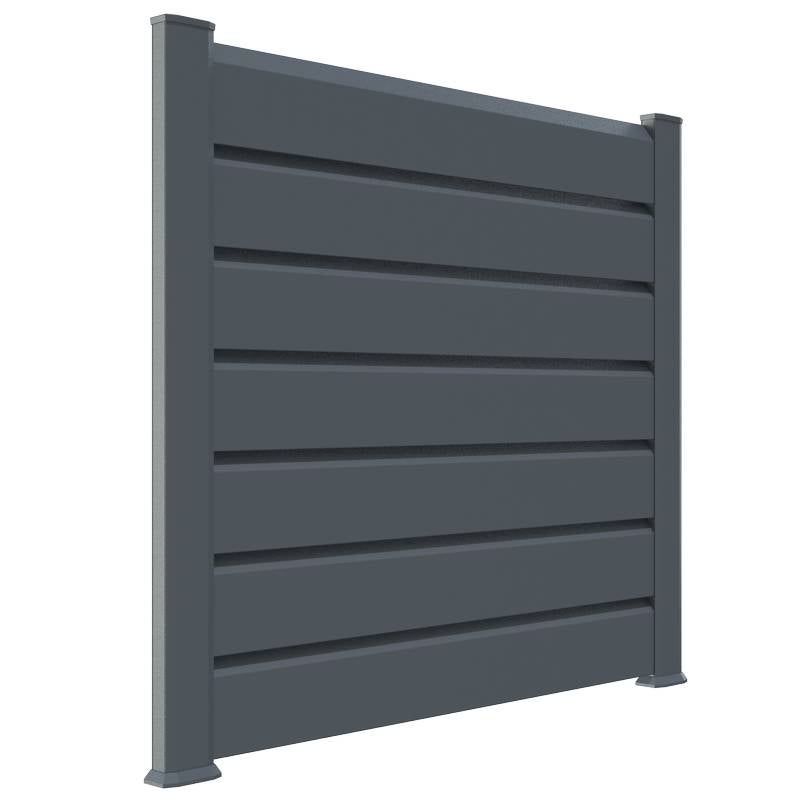 Kit cloture - Lame 16cm - PVC Gris - LG: 6m x H: 0m82 | Leroy Merlin