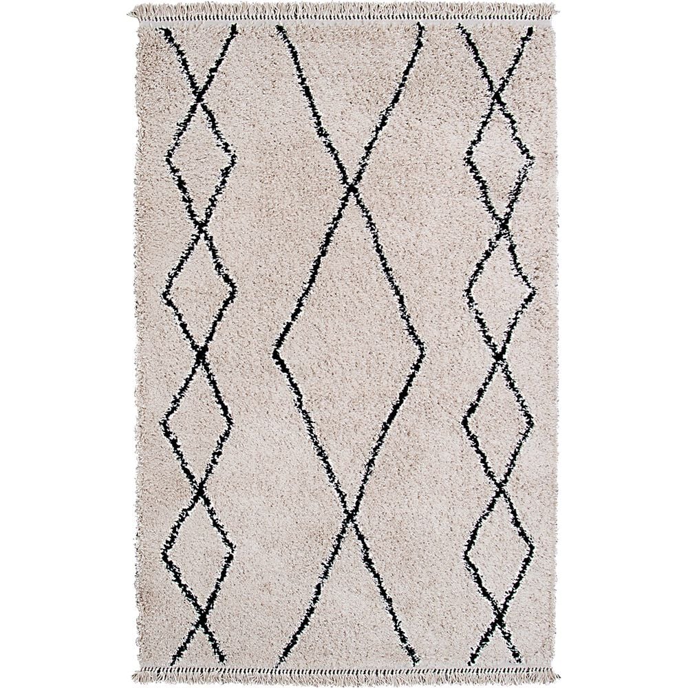 Tapis Synthétique Blanc ILEM ALINEA - L190 x larg133 x Ep. 3,5 cm ...
