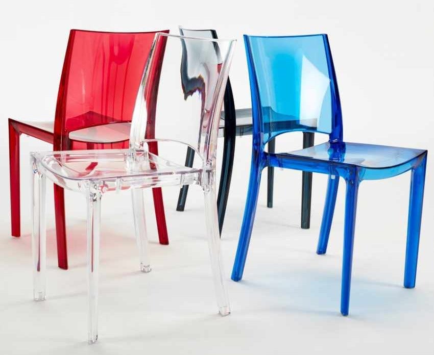 Silla Eklat Apilable Transparente-Color Rojo | Leroy Merlin