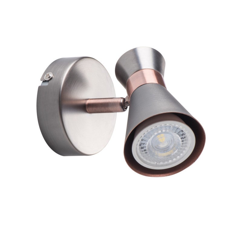 Luminaria de pared y techo - Plata / cobre acero - Orientable - GU10 ...