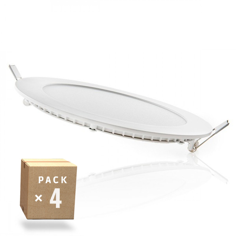 Pack 4 Placas LED 12W 860Lm 4200ºK 40.000H [GR-RDP09-12W-W-PK4-AP ...