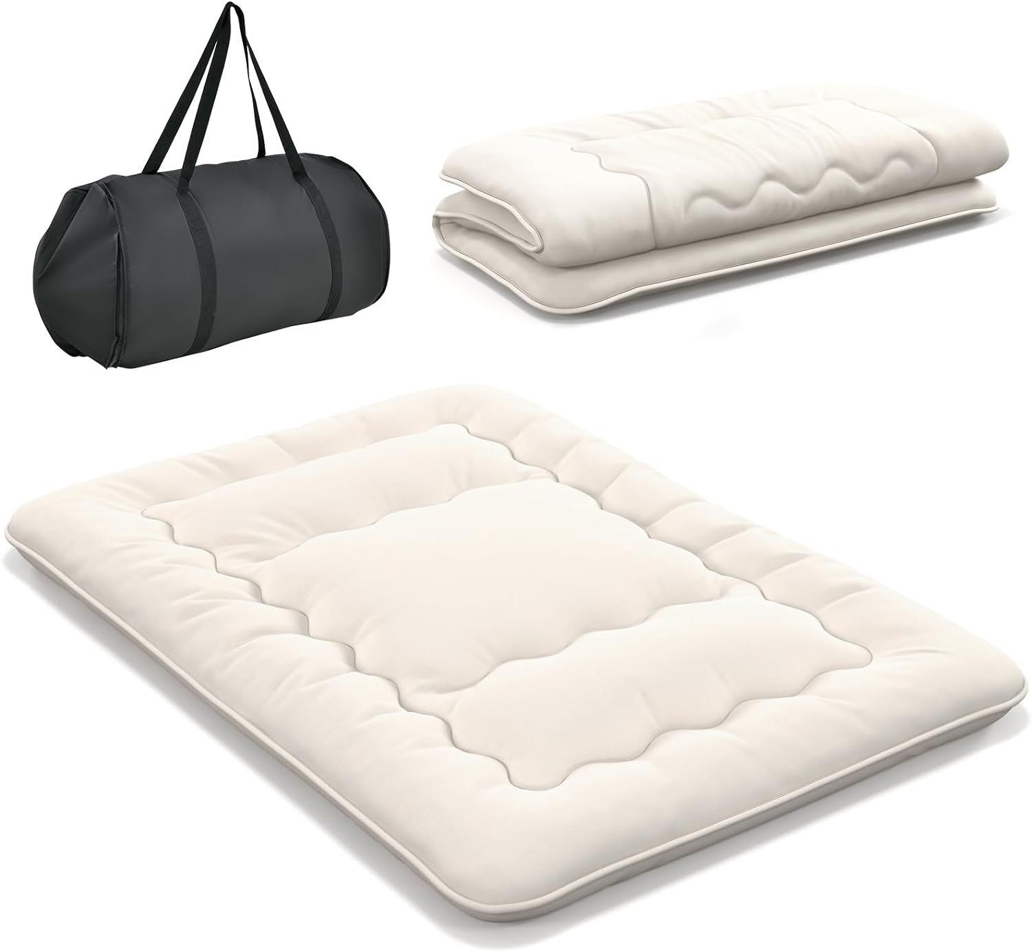 Matelas Futon Japonais 1 Personnes 90x200CM-Lit de Couchage Enroulable ...