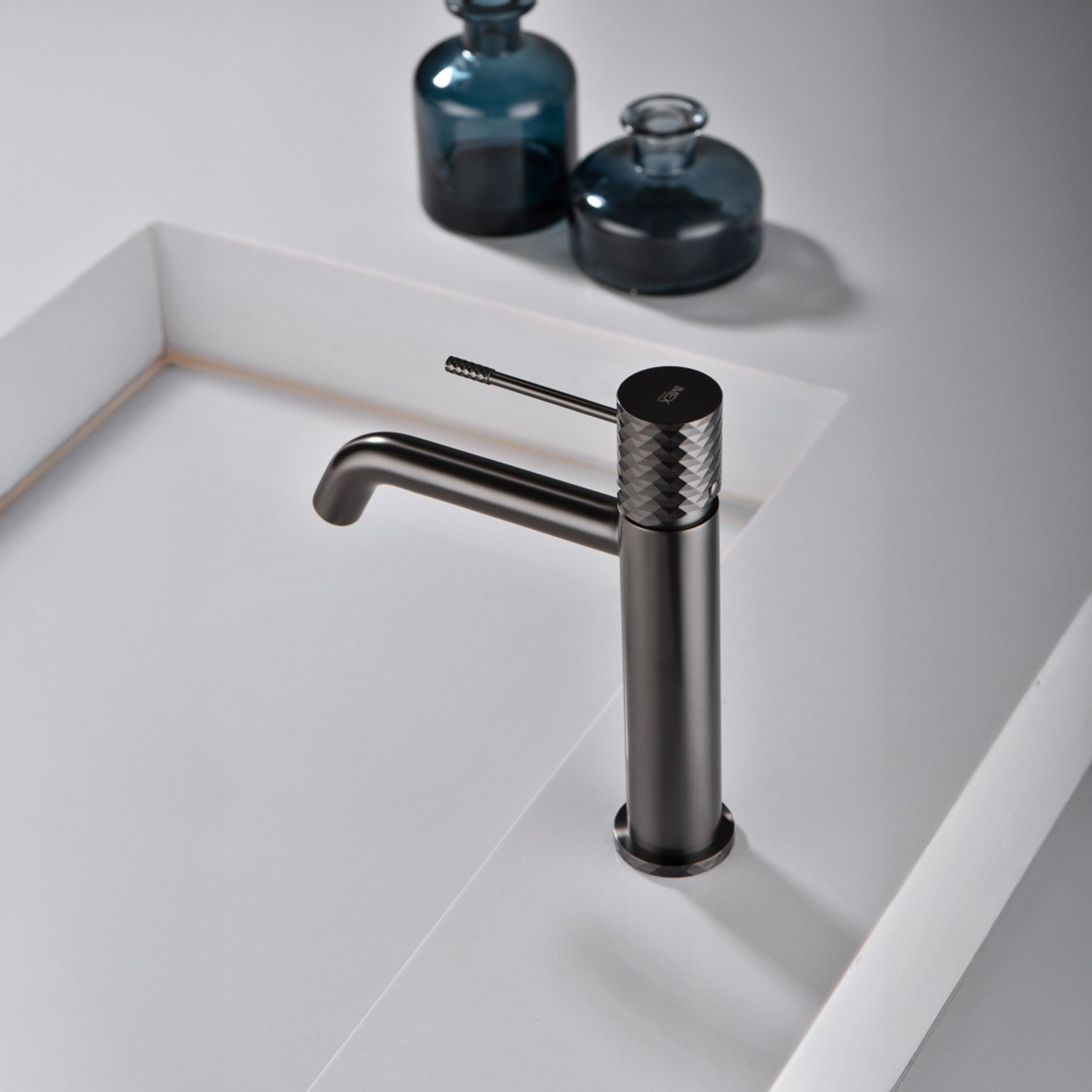 Grifería monomando para lavabo negro gun metal en latón con cartucho ...