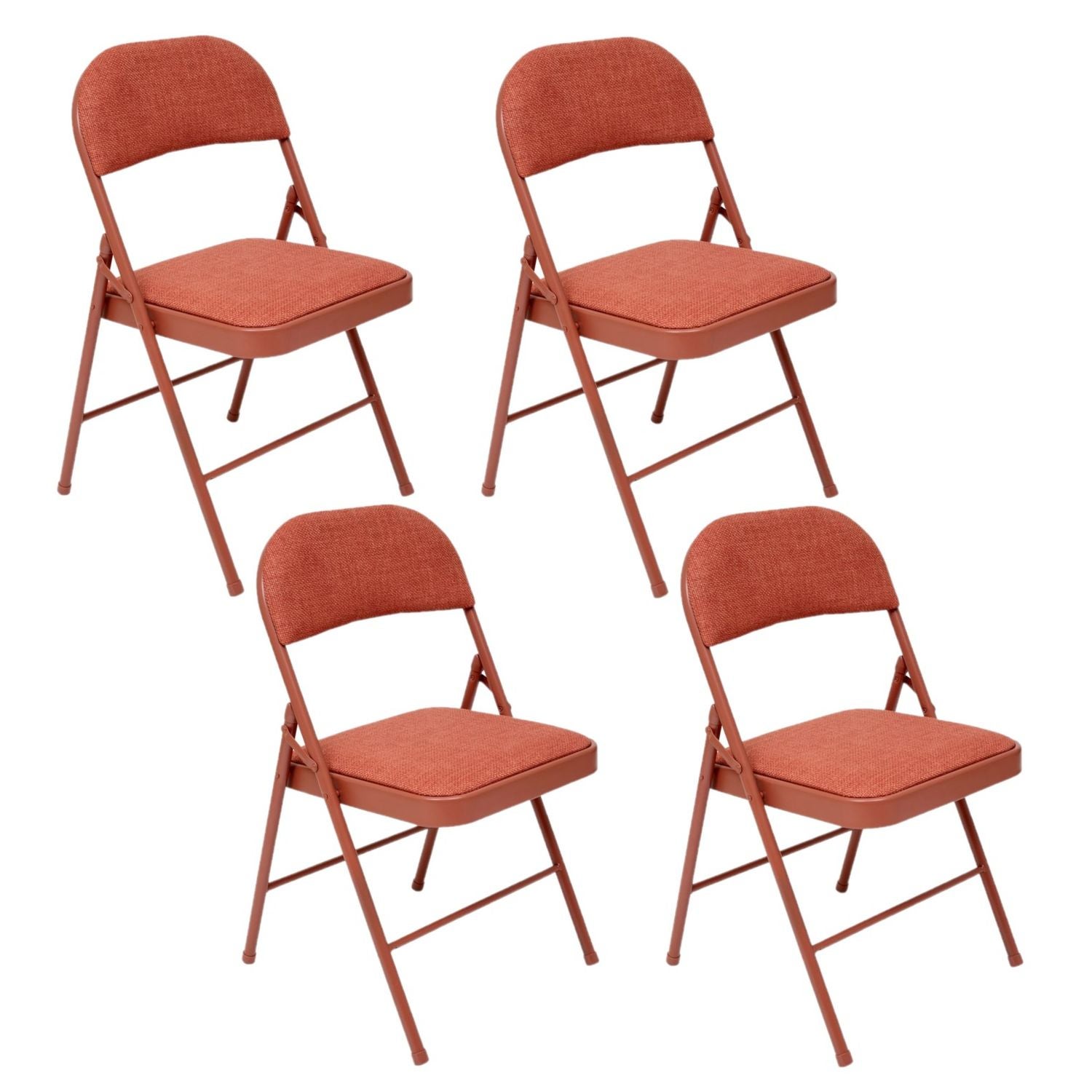 Lot de 4 chaises pliantes en tissu chiné FLEXY - Rouge | Leroy Merlin