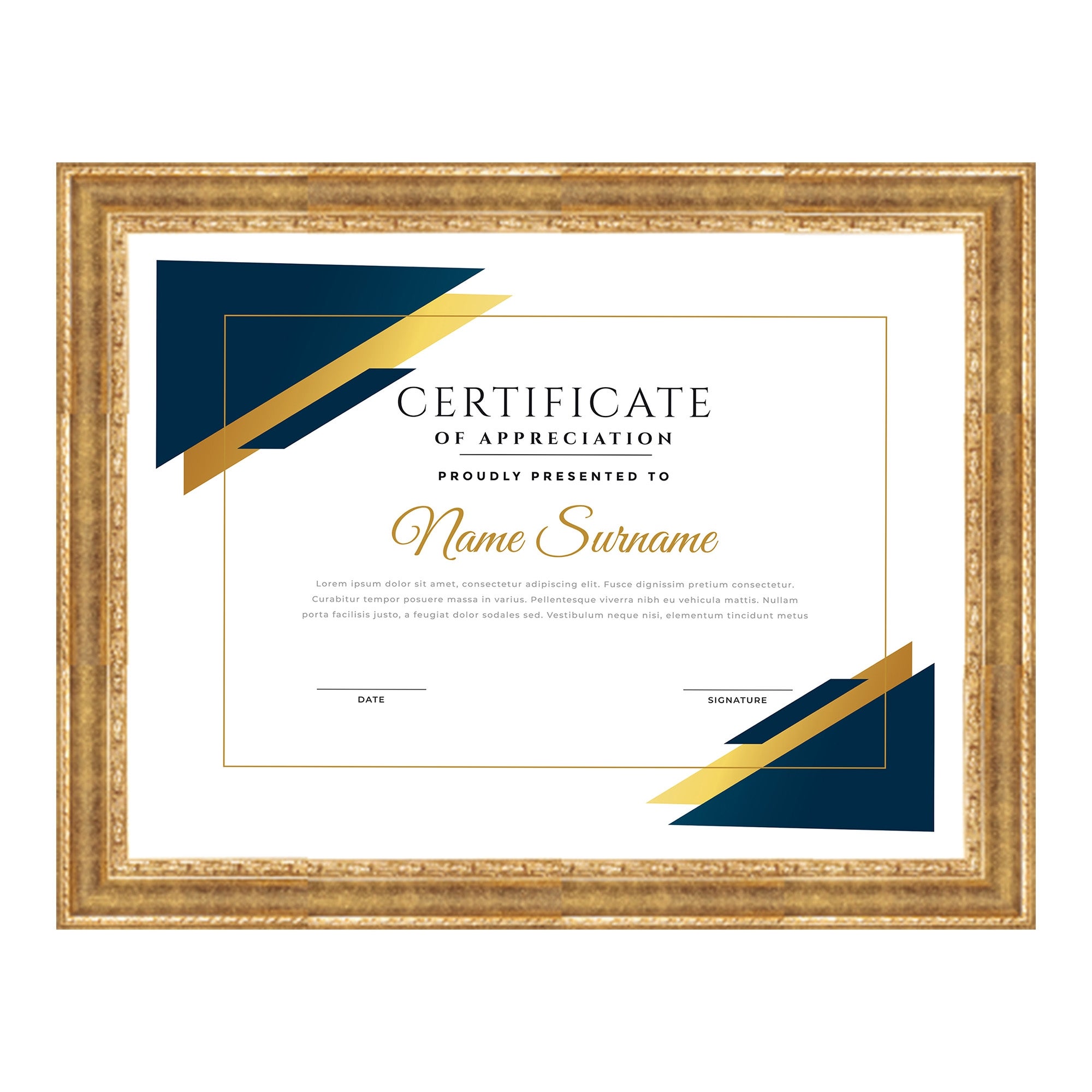 Cornice per attestati, pergamene, diplomi ROVESCIA BAROCCO ORO 21x29,7 ...