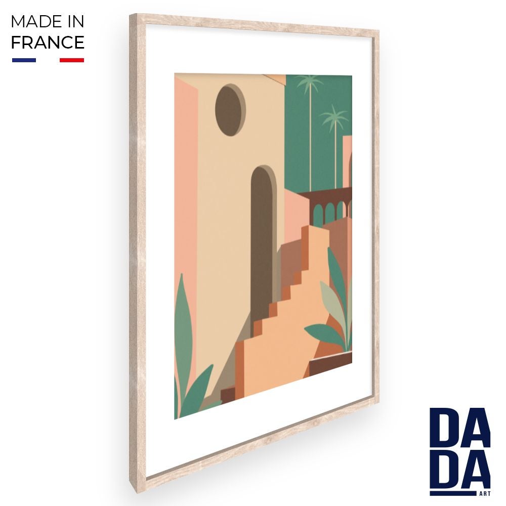 Image encadrée avec cadre CHÊNE / 50x70cm / Architecture exotique ...