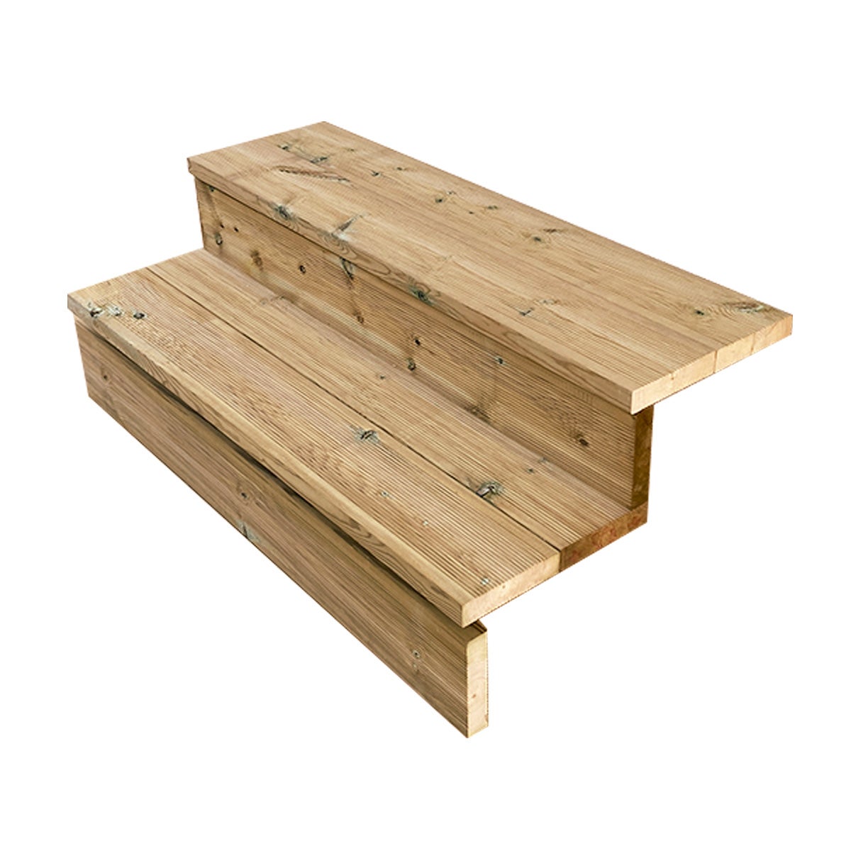 Escalera Exterior Madera A37cm 2 peldaños P29cm T100cm +Contrahuella ...