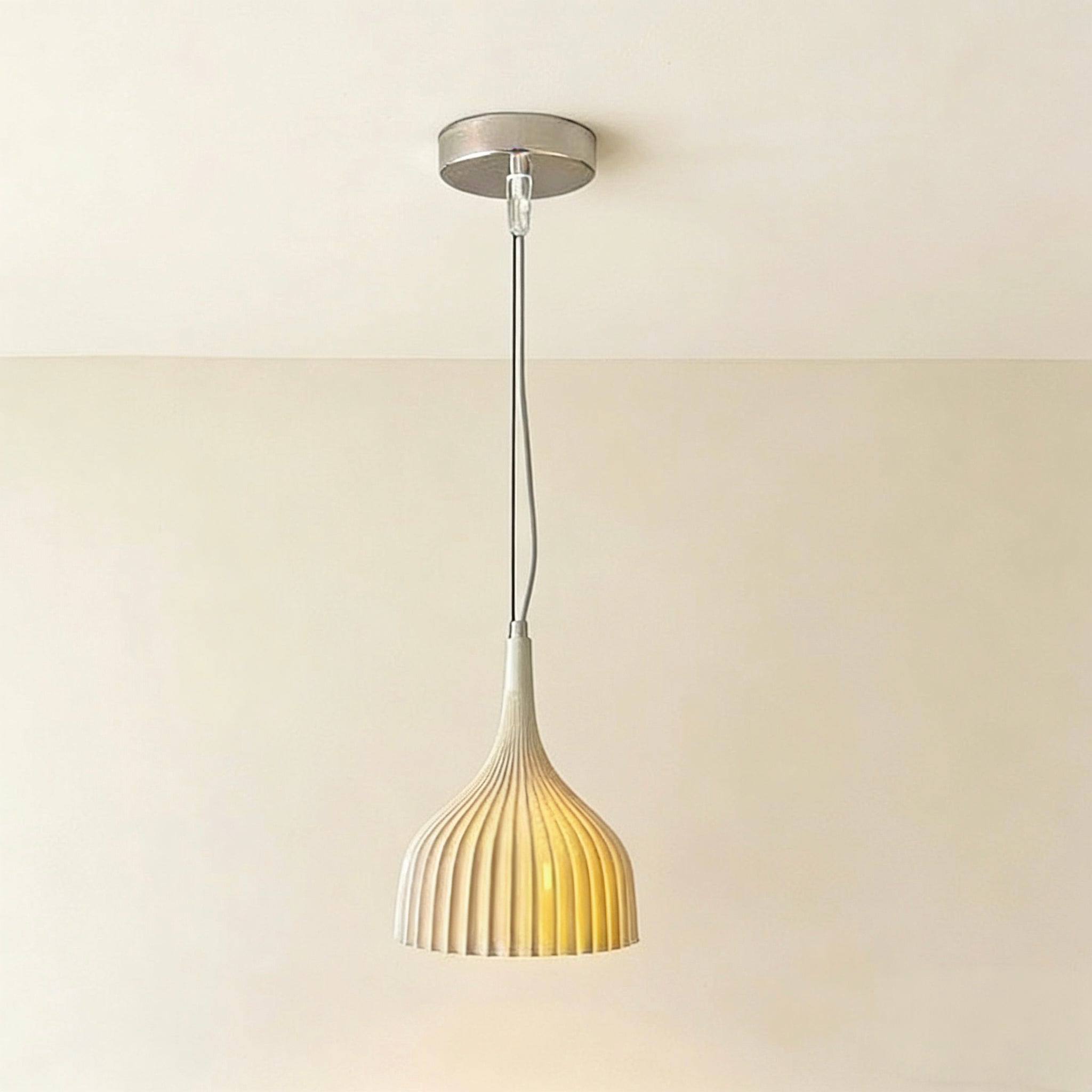 Lámpara colgante moderna y minimalista de color crema para dormitorio y ...