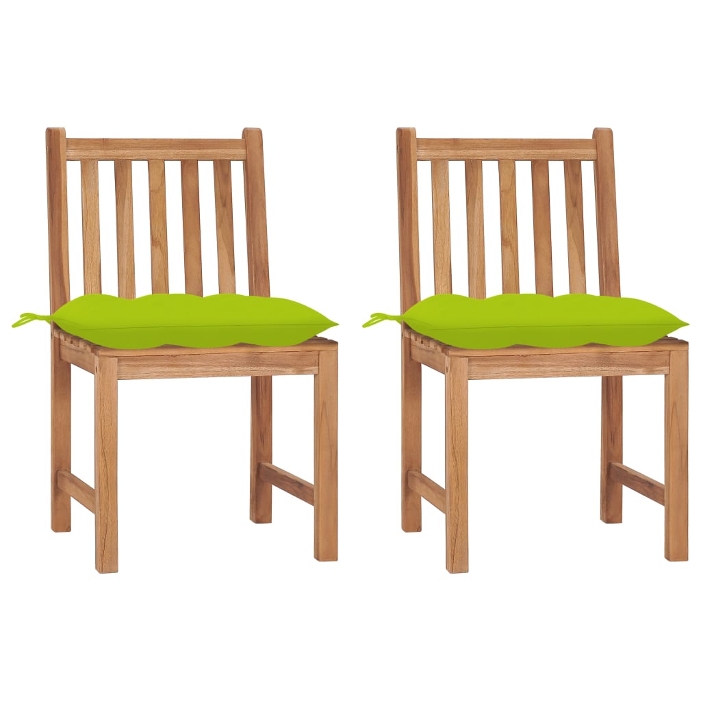 Chaises de jardin lot de 2 avec coussins Bois de teck massif | Leroy Merlin