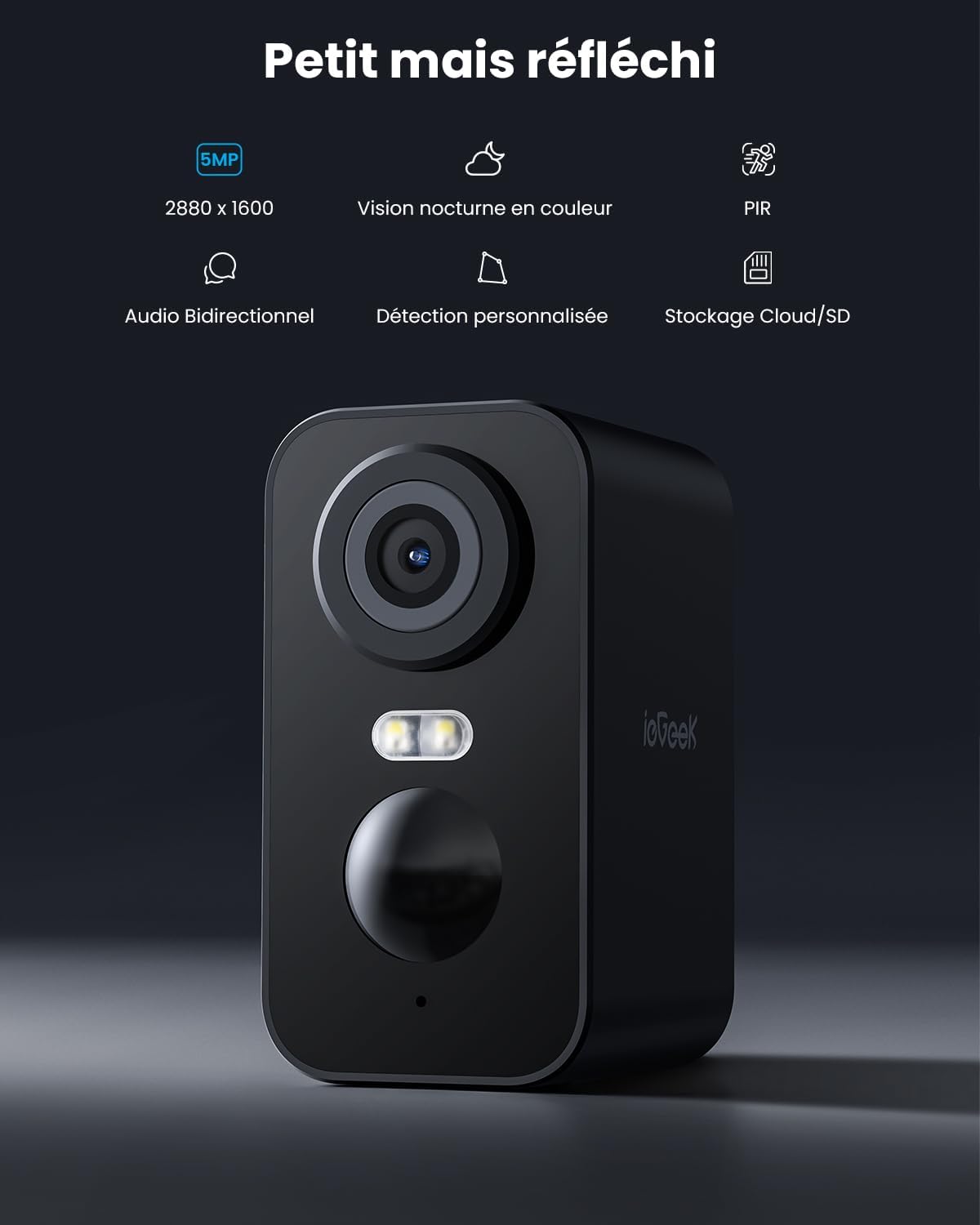 IeGeek Caméra Surveillance WiFi 5MP Extérieure sans Fil, Vision ...