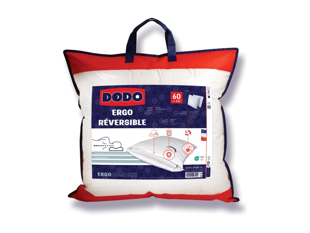 Oreiller DODO ergonomique anti-acariens à mémoire de forme - 60 x 60 cm ...