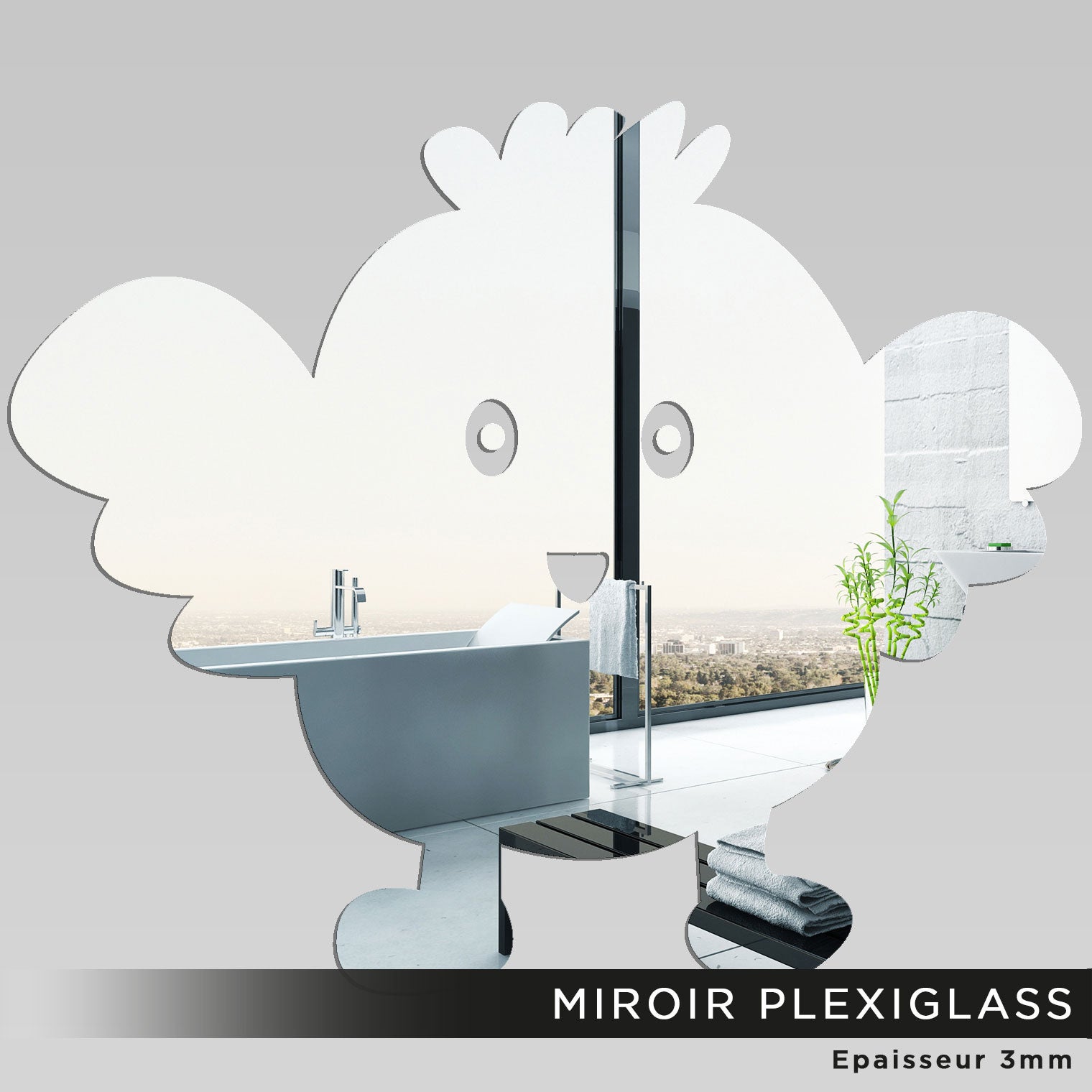 Miroir Plexiglass - Oiseau 3617689980287 - 40x48 cm | Leroy Merlin