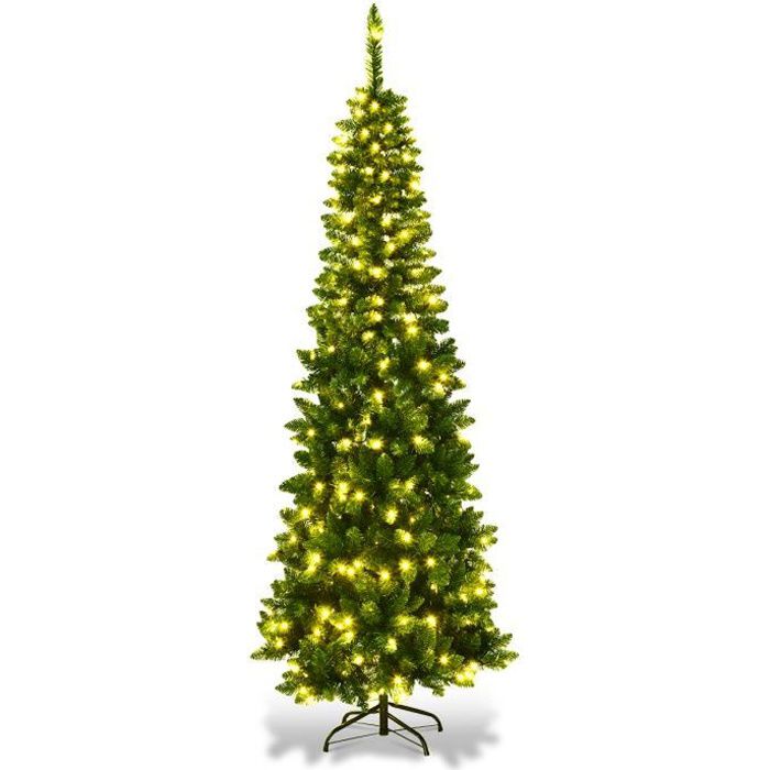 135/200/225 cm, ołówkowa choinka z diodami LED, ciepła biel, igły z PCW ...
