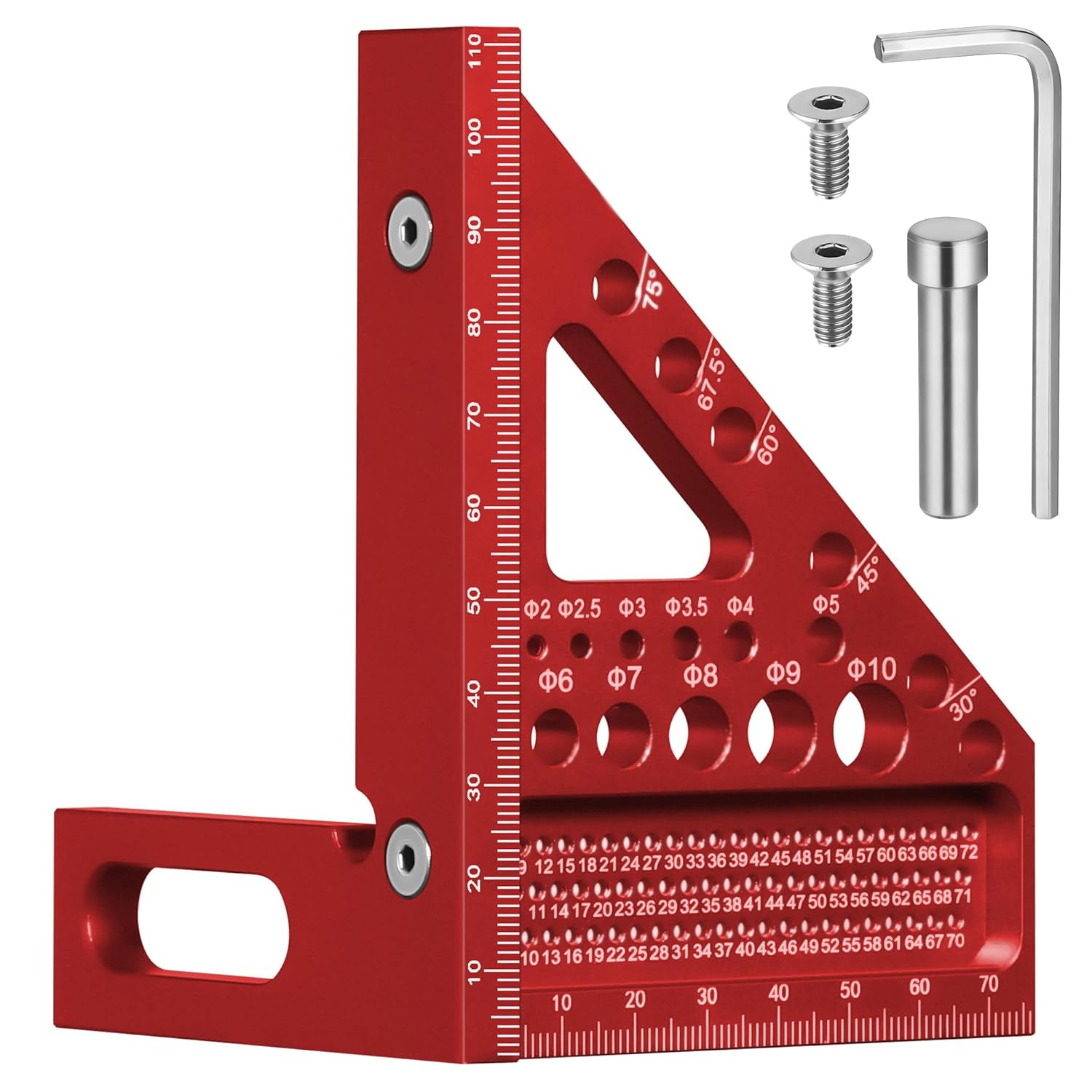 Équerre de menuisier 3D, équerre combinée en alliage d'aluminium 22,5 ...