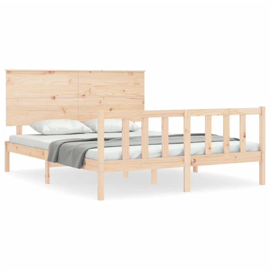 Lit Adulte | Lit double | Cadre de lit avec tête de lit king size bois ...
