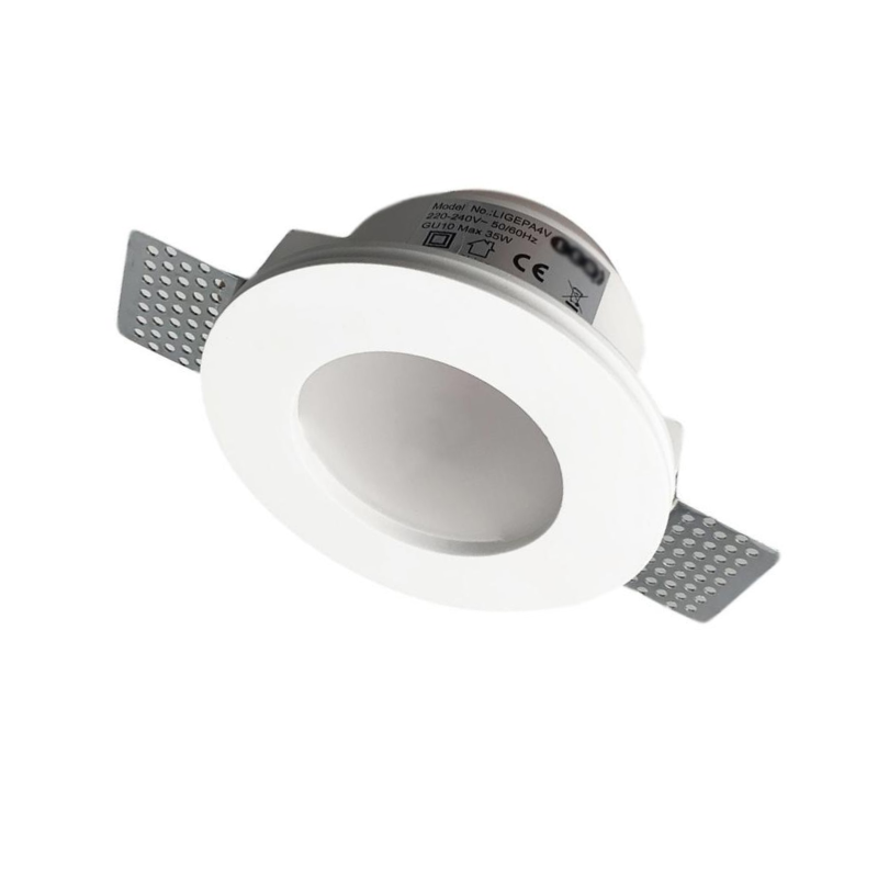Support Spot GU10 LED Rond Blanc Ø120mm + vitre opaque - SILAMP | Leroy ...