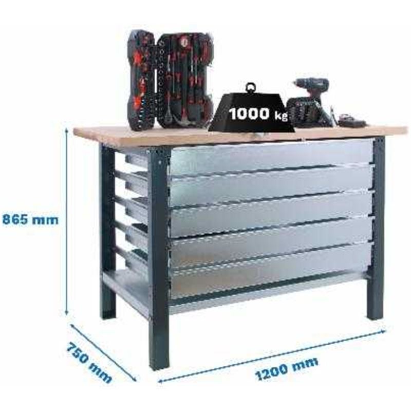 SIMONWORK BT6 PRO STRATIFIÉ 5BOX 1200 ANTHRACITE/FOIN | Leroy Merlin