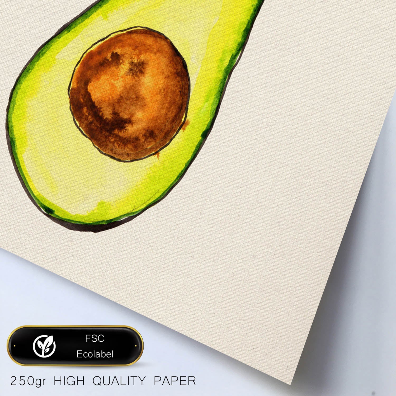 Poster Cuadrado De Aguacate. Lamina De Frutas Y Verduras De Forma ...