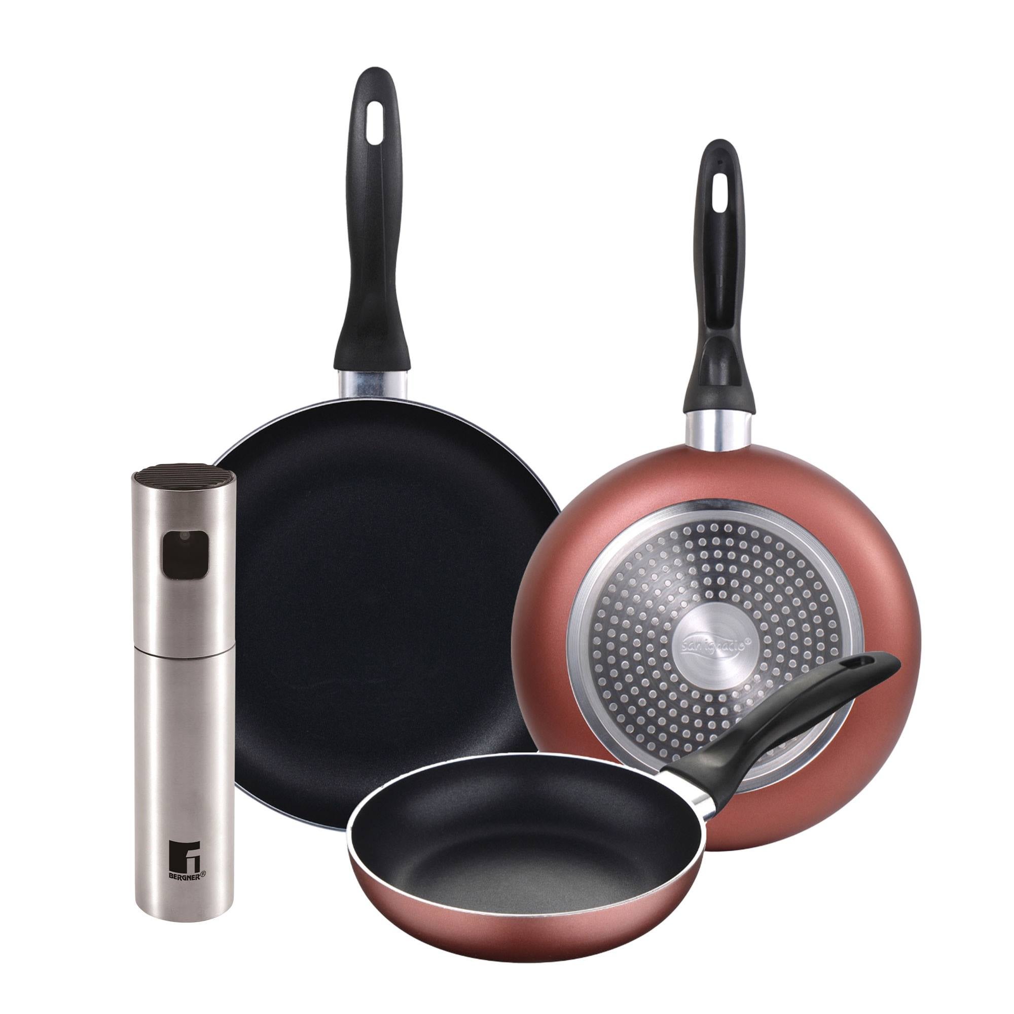 Ensemble de 3 poêles à frire Navy Red Marble Ø16Ø20Ø24cm avec ...