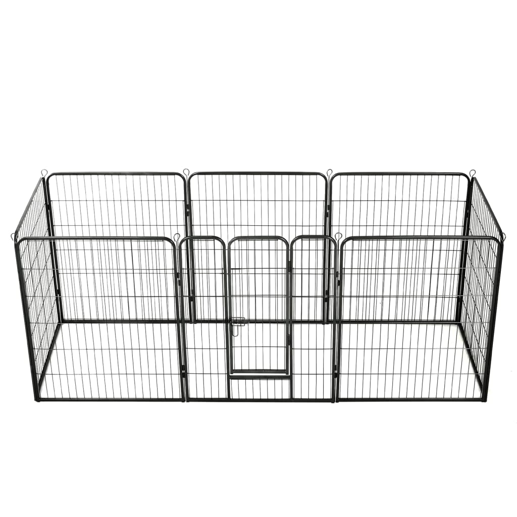 Corral para perros 8 paneles de acero 80x100 cm negro | Leroy Merlin