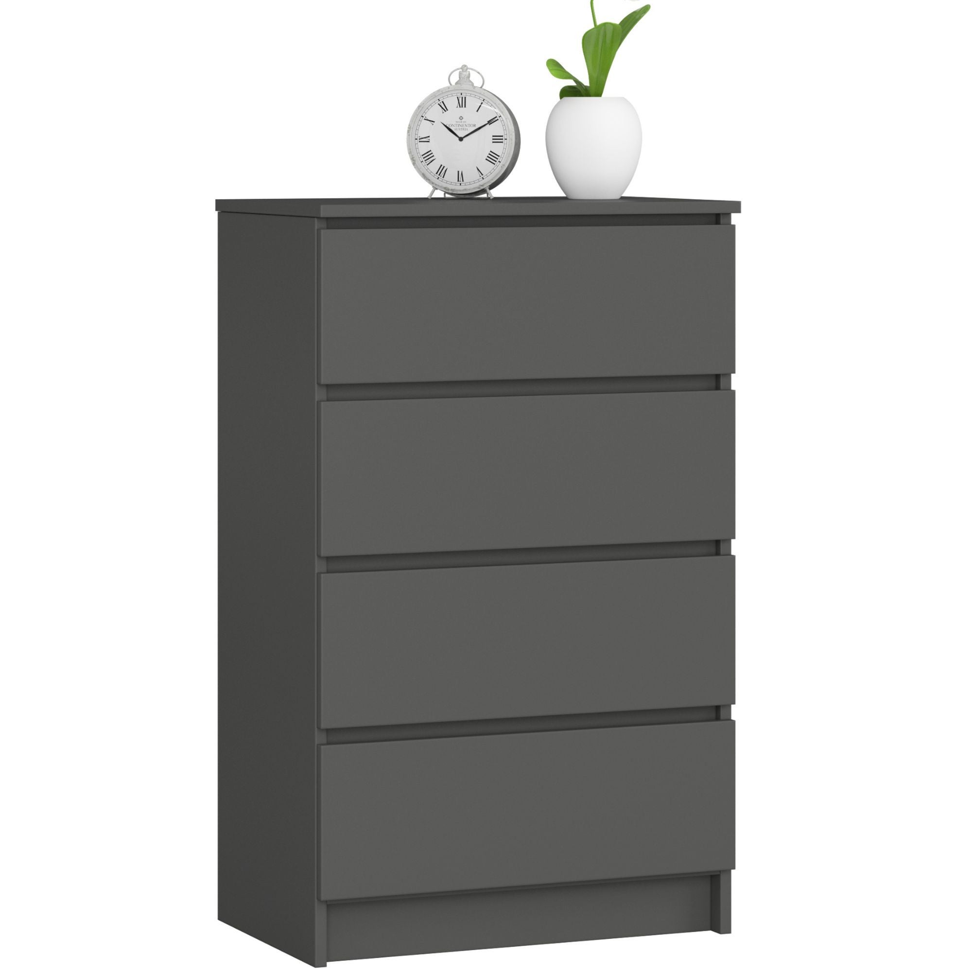 Commode 4 Tiroirs Gris Graphite 60 X 99 X 40cm Leroy Merlin