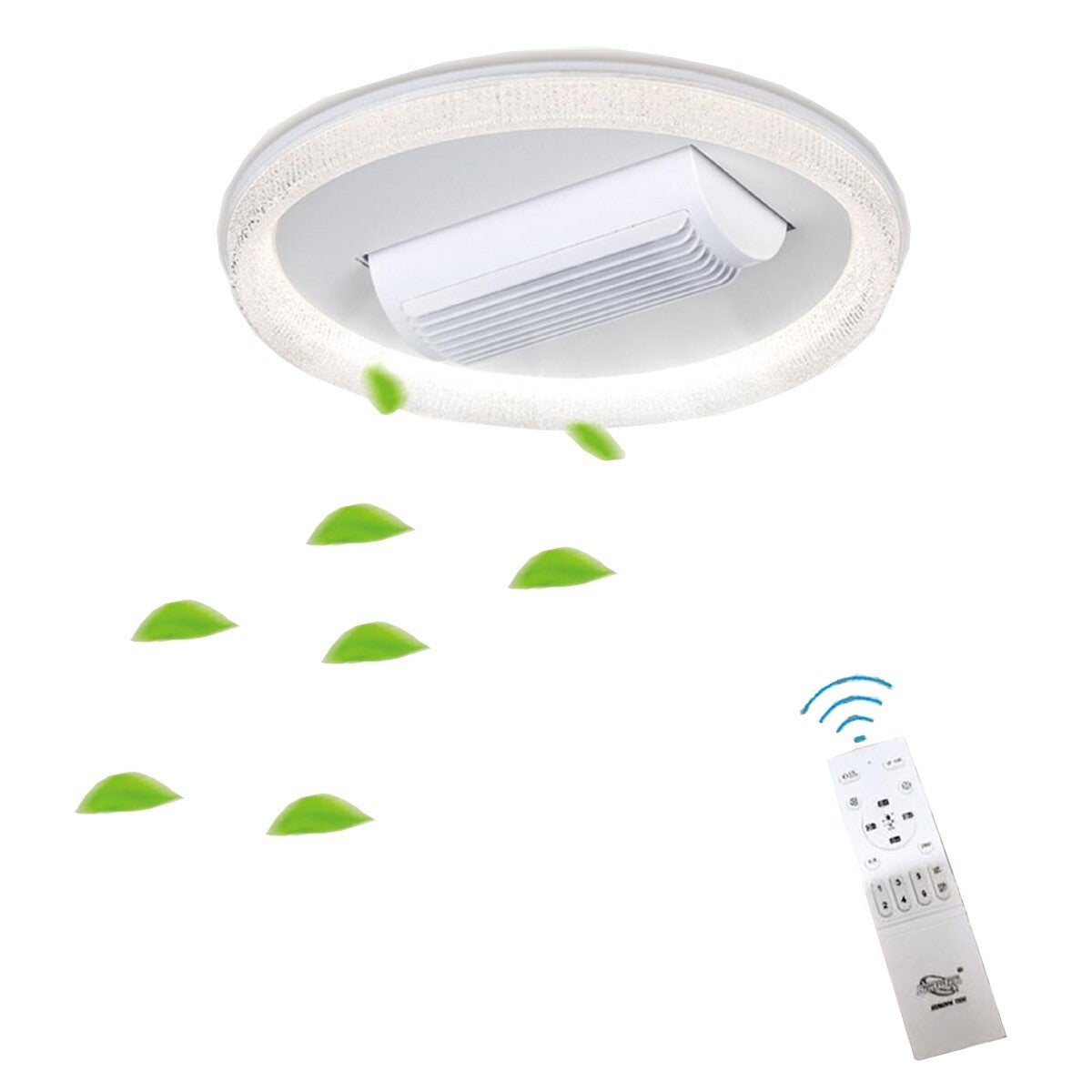 PLAFÓN LED CON VENTILADOR SIN ASPAS DE 30W Y 500MM, LUZ CÁLIDA Y FRÍA ...