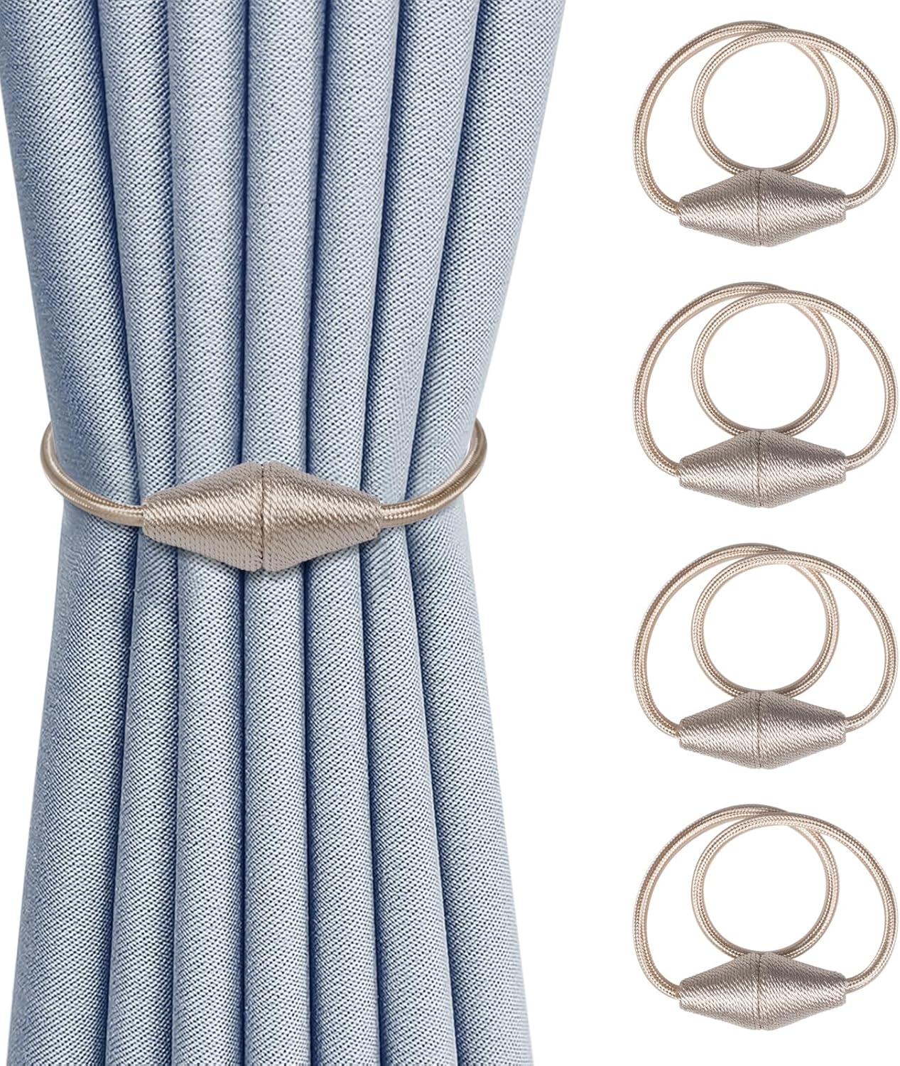 4 Pièces Embrasses de Rideaux Magnétiques - Attache Boucle Corde de ...