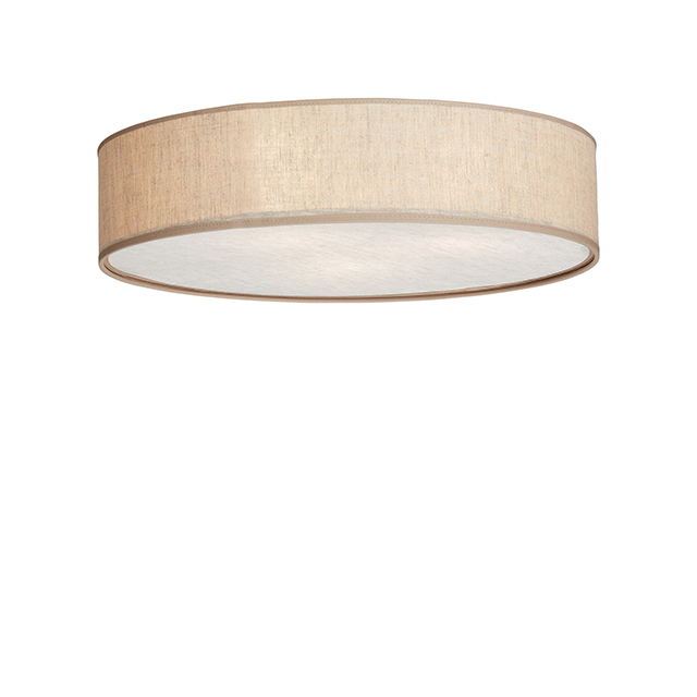 Soft Plafonnier Cylindrique 44cm Lin Naturel 2x E27 | Leroy Merlin