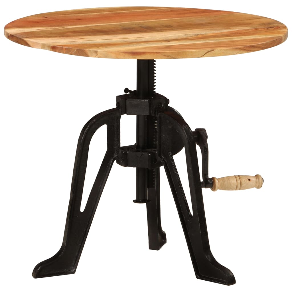 Mesa auxiliar madera de acacia y hierro fundido 60x(42-62) cm v2105 ...