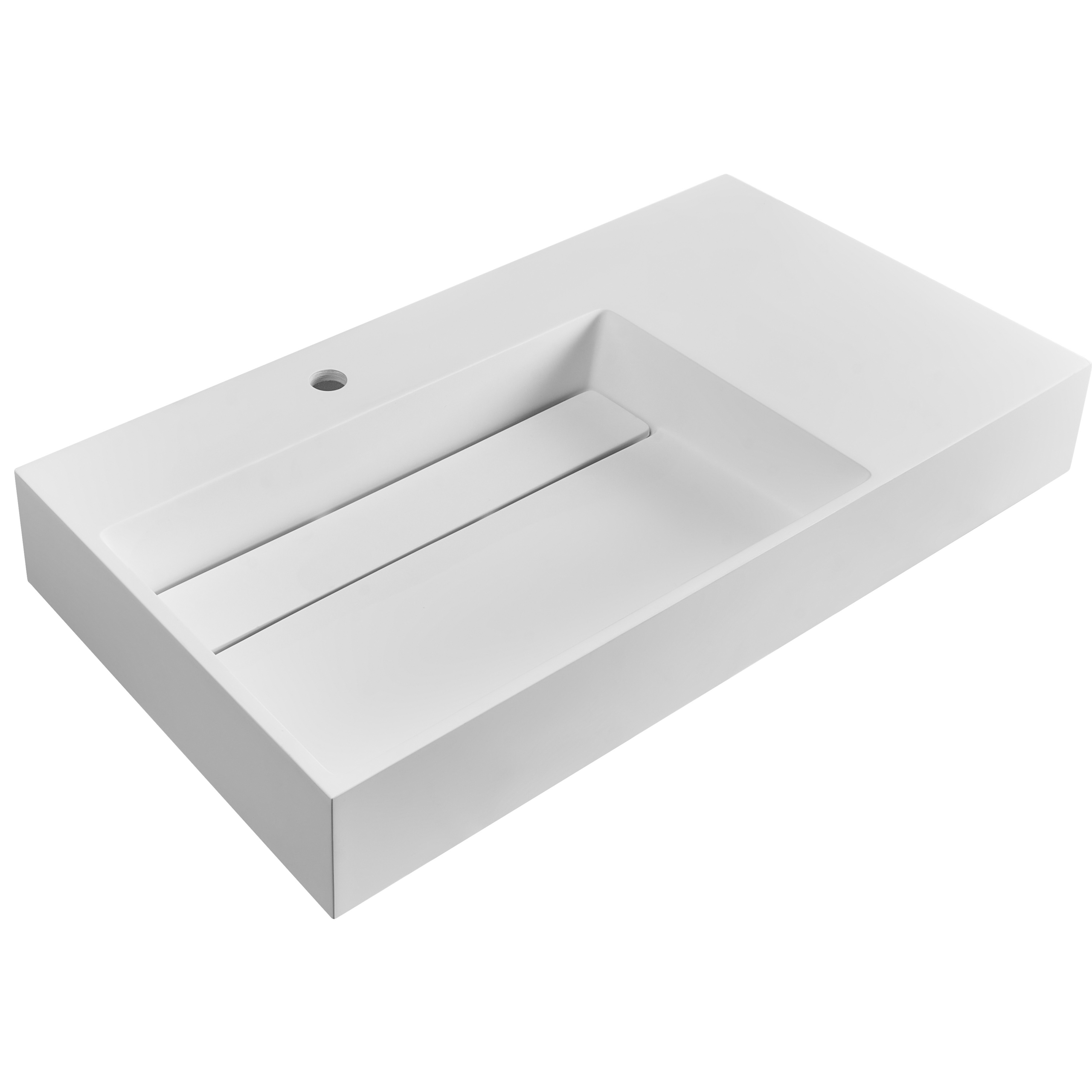Vasque suspendue CUSCO Blanc 90 x 48 cm Moulage minéral | Leroy Merlin