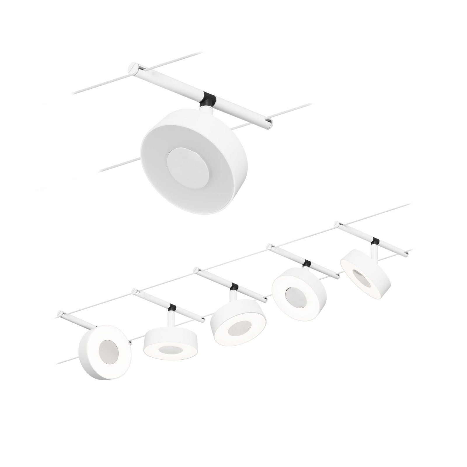CorDuo Système sur câbles LED Circle Kit de base 5x180lm 5x5W 3000K 230 ...