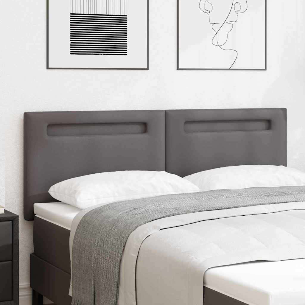 Tête de lit avec des lumières à LED Gris 144 cm PVC | Leroy Merlin