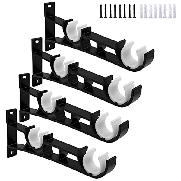 Support de tringle à rideau Double, crochets de tringle à rideau ...