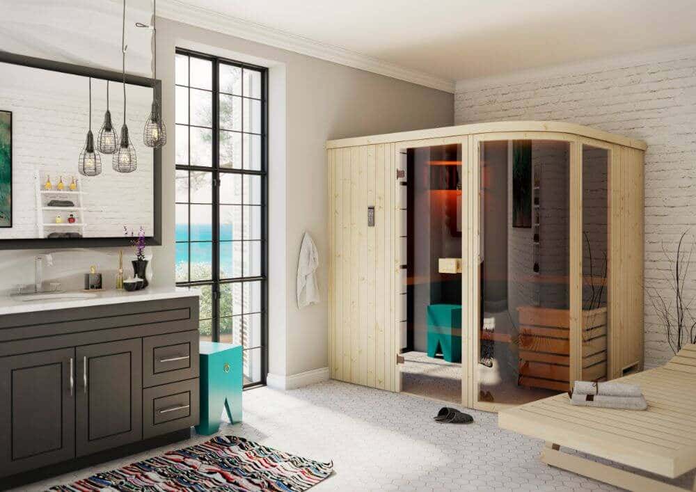 Sauna intérieur Éclipse FinnTherm, 2.4x1.9m dim. ext. (cas échéant incl ...