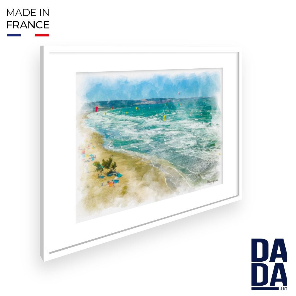 Image encadrée Côte de Marignane / 40x50 cm / Cadre Blanc / Fabriqué en ...