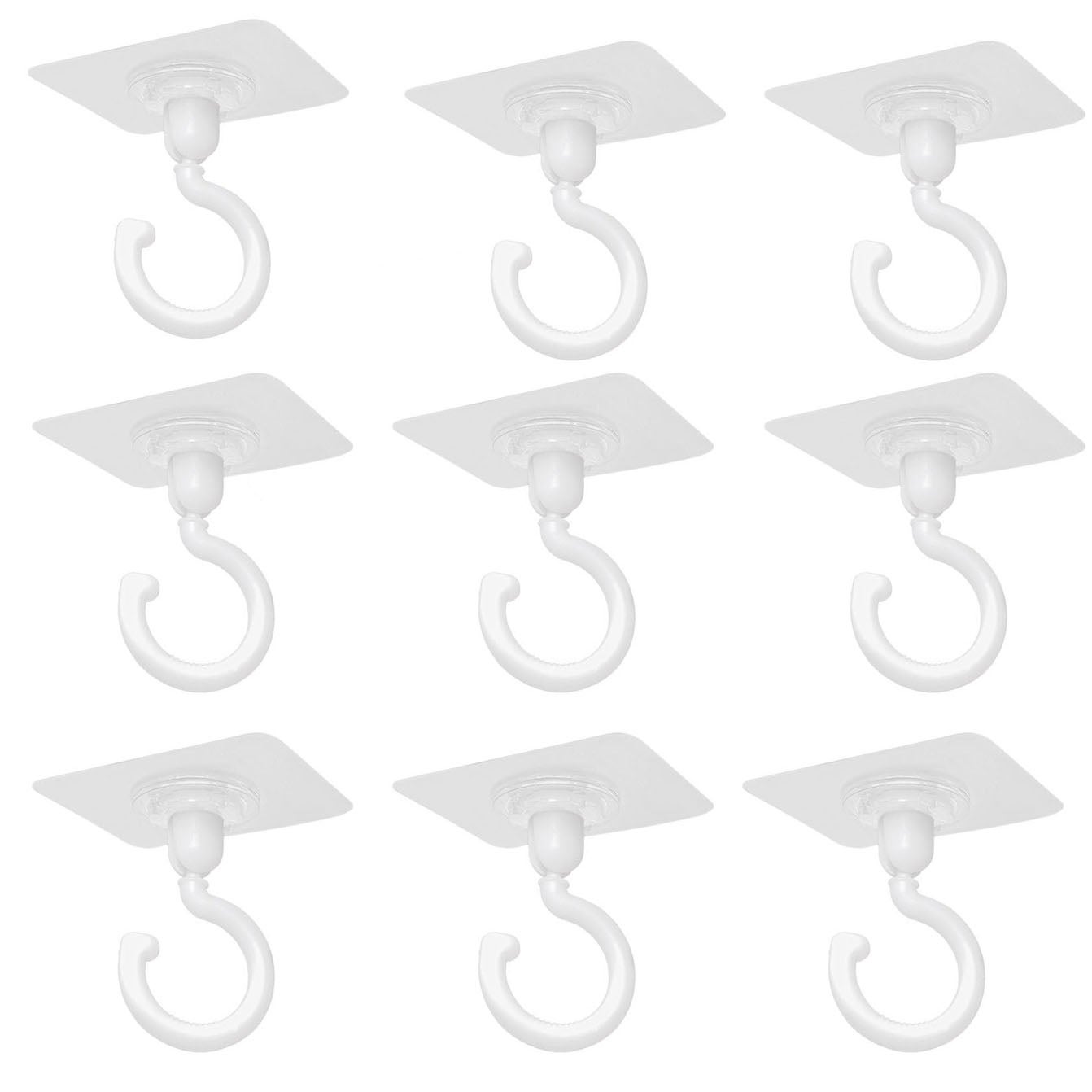 9 crochets muraux auto-adhésifs, crochets transparents rotatifs ...