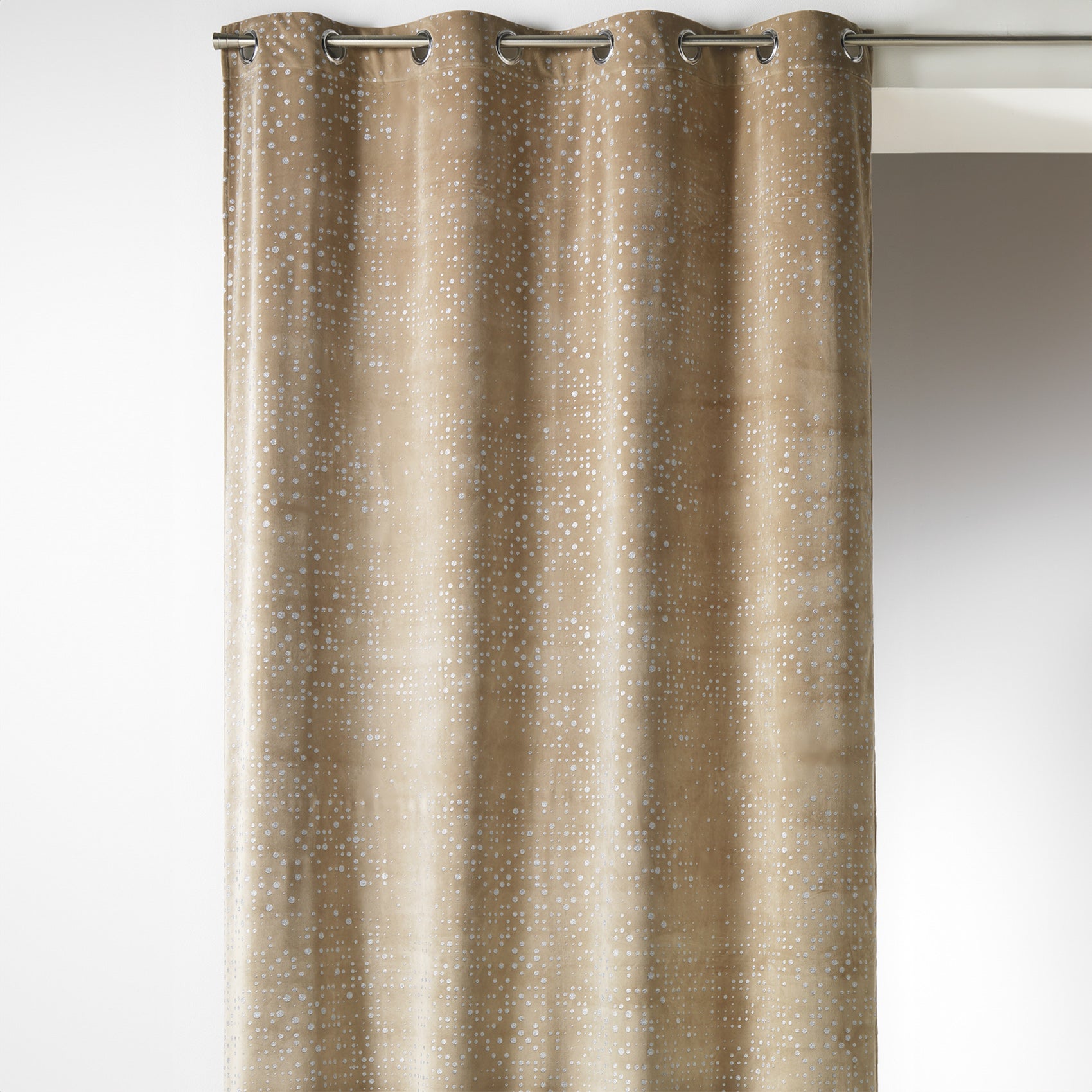 Rideau en Velours à Impressions "Paillette" - Beige - 140x260 cm ...