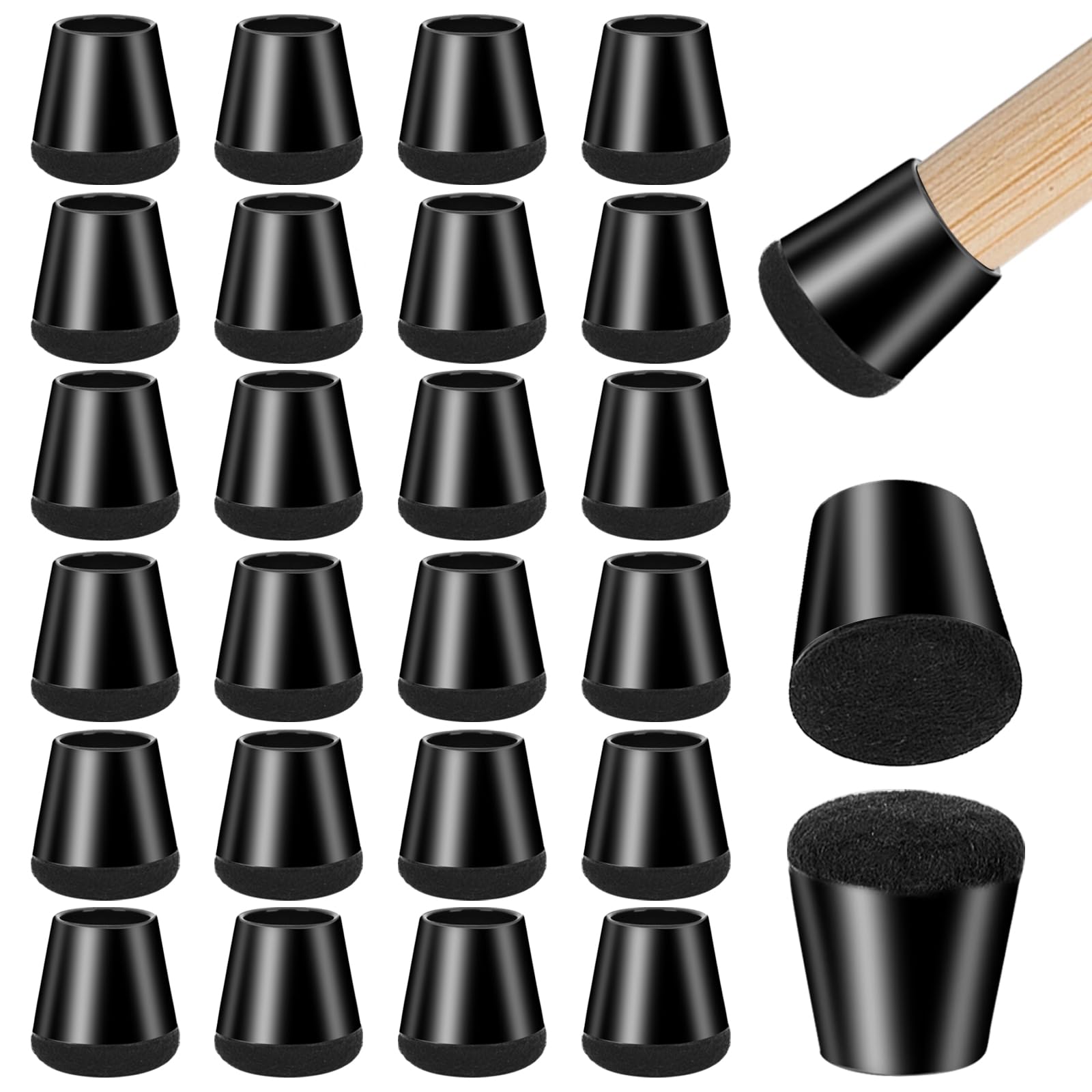 24 Pièces Protection Pied,Petit Patin Chaise de Chaise 14-20mm,Protege ...
