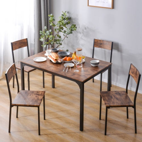 Mesa de comedor con 4 sillas, para balcón, comedor y salón, color ...