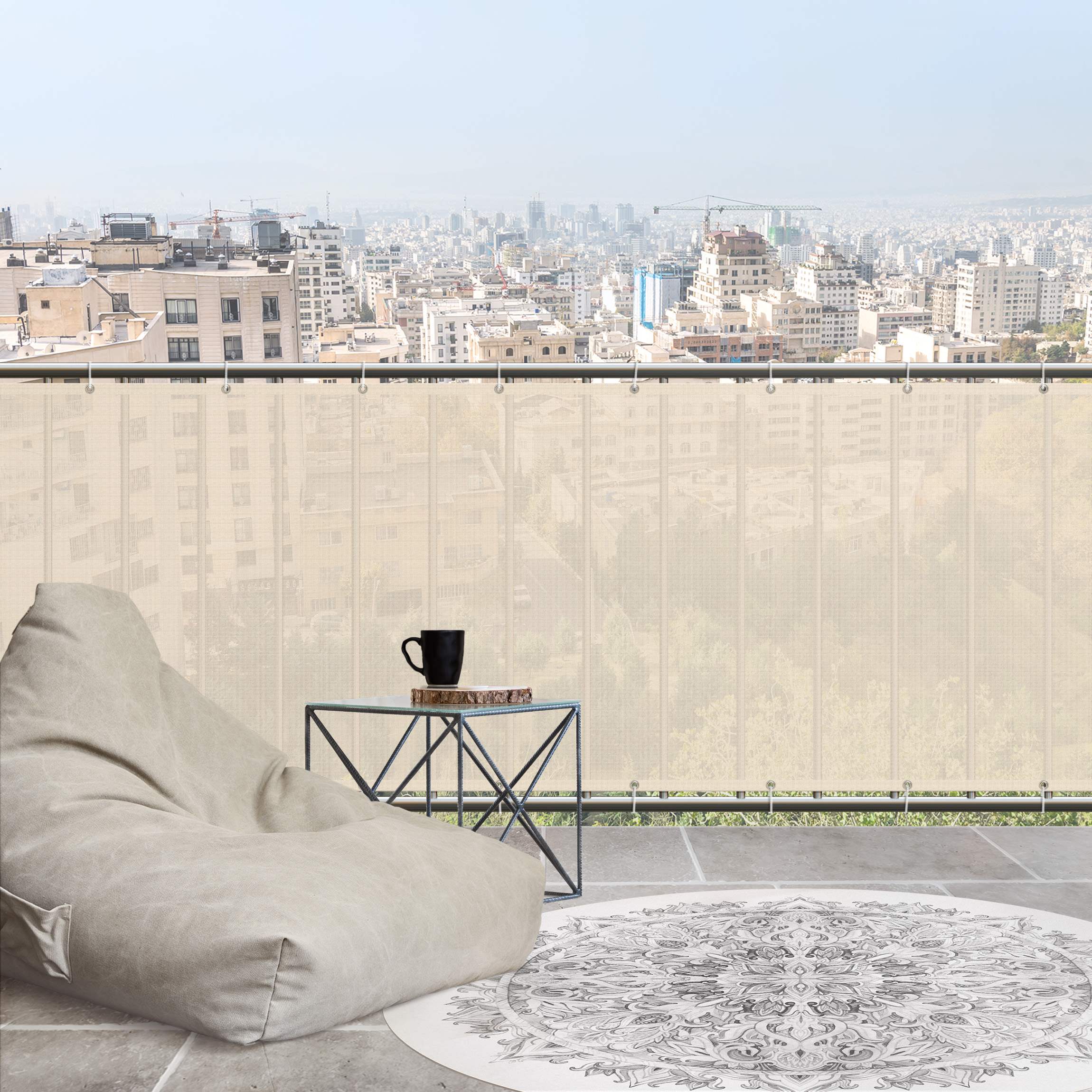 Brise-vue pour balcon - Jaune pastel 1000 x 130 cm | Leroy Merlin