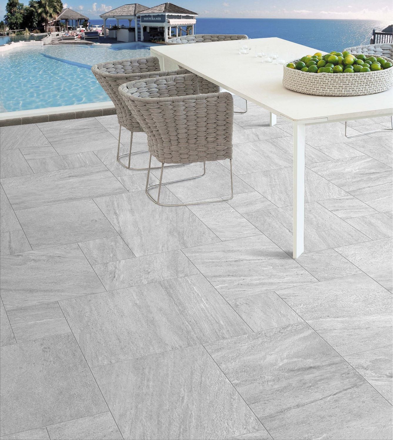 CARRELAGE EXTERIEUR CODICER 95 TRACIA Grey MODULAR R3D - Vendu par palette de 19,14m² | Leroy Merlin