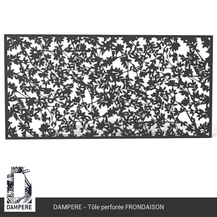 Tôle décorative FRONDAISON 2000x1000 Noir de sécurité RAL 9004 Fine ...