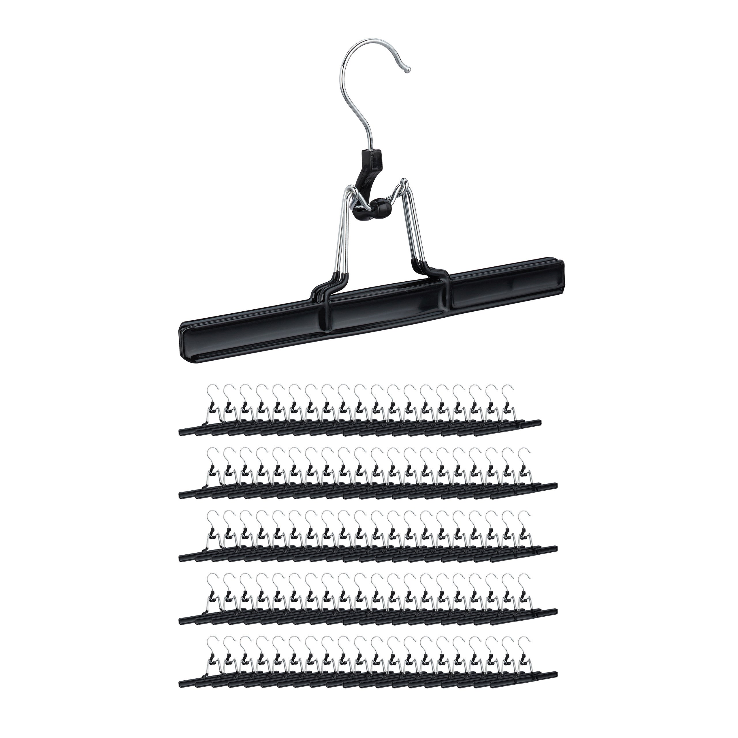 Cintres-pinces, lot de 100, pour pantalons et jupes, en métal, pinces ...