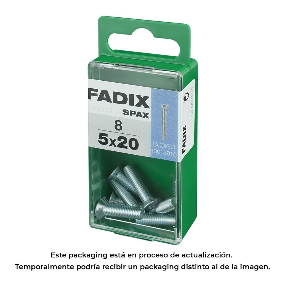 Boite de 8 unités de vis métrique à tête plate M 5x20mm Fadix | Leroy ...